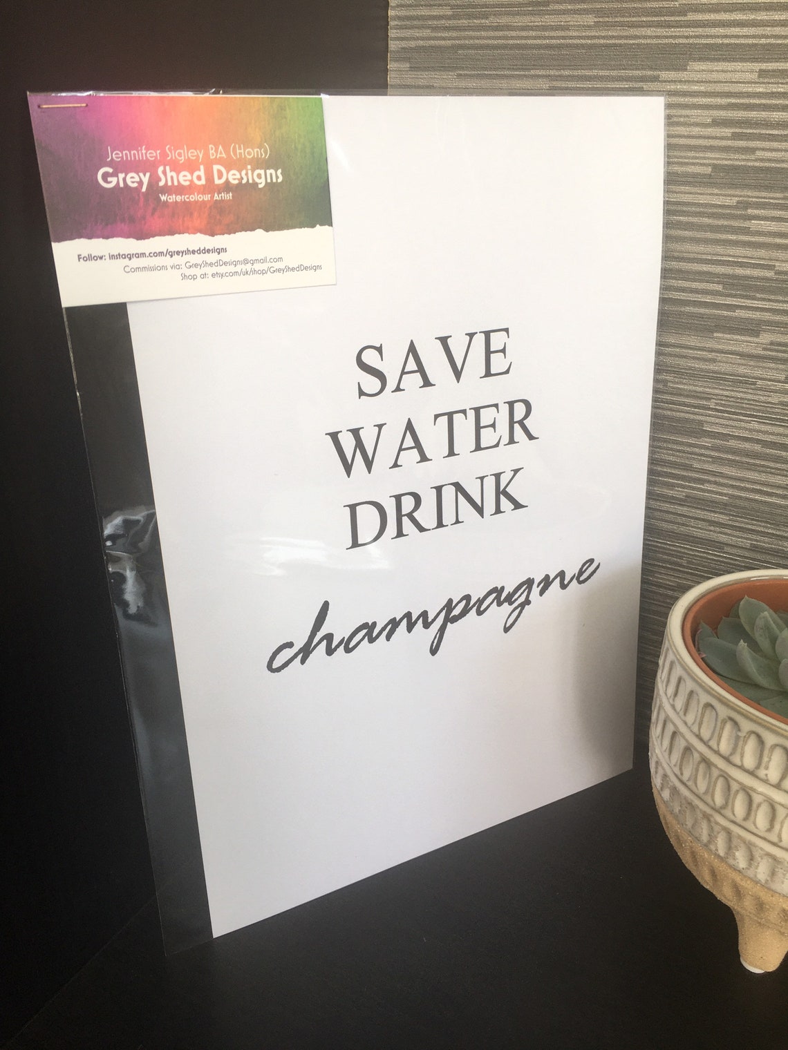 Save Water Print on 300gsm Premium A4 Paper. Ready for You to - Etsy