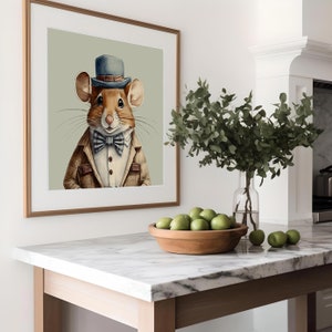 Vintage Mouse Print, Cottagecore Farmhouse Gallery Wall Art, Original ...