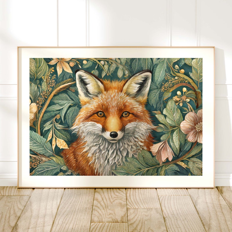William Morris Style Fox - Etsy UK