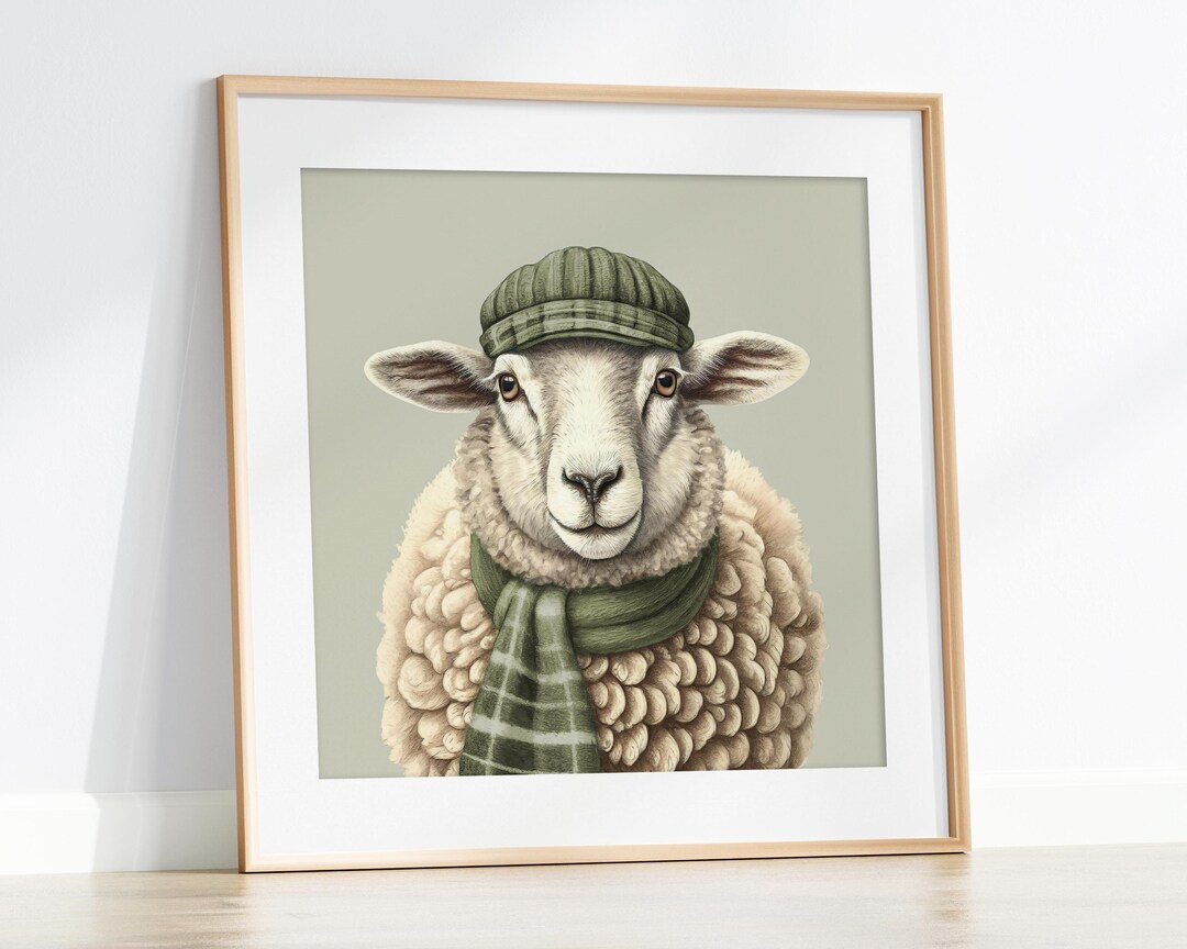 Vintage Sheep Print, Farmhouse Gallery Wall Art, Original Art Country ...
