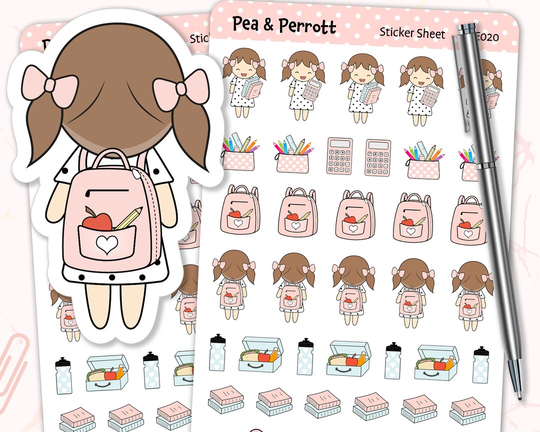 School Planner Stickers Collection Drop Off Lesson - Etsy UK