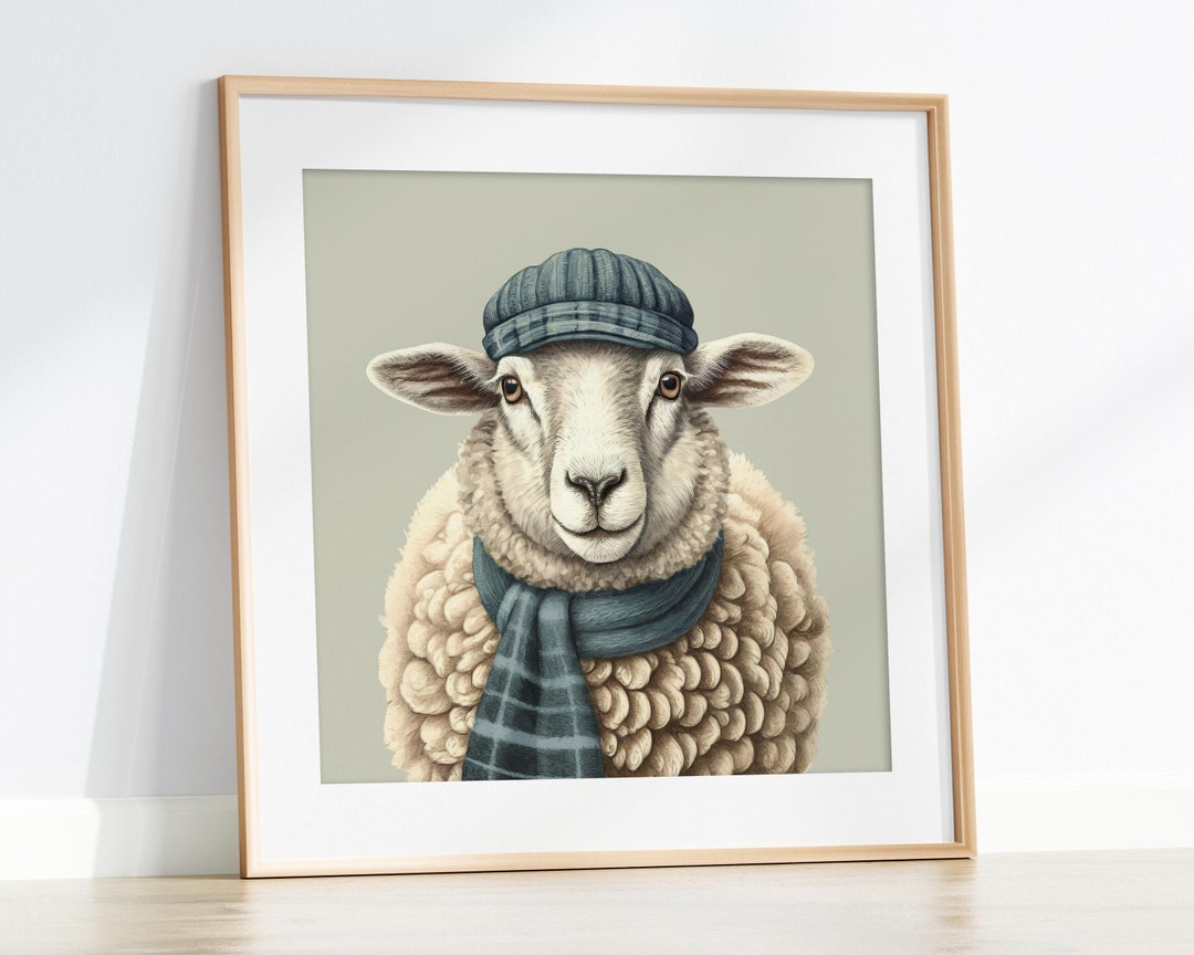 Vintage Sheep Print, Farmhouse Gallery Wall Art, Original Art Country ...