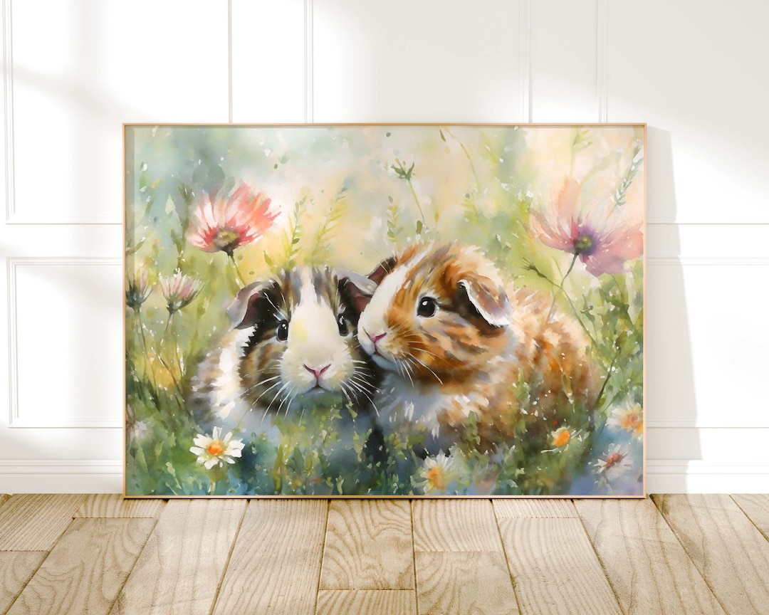 Guinea Pig Watercolour Print, Girls Animal Prints, Guinea Pig Gift ...