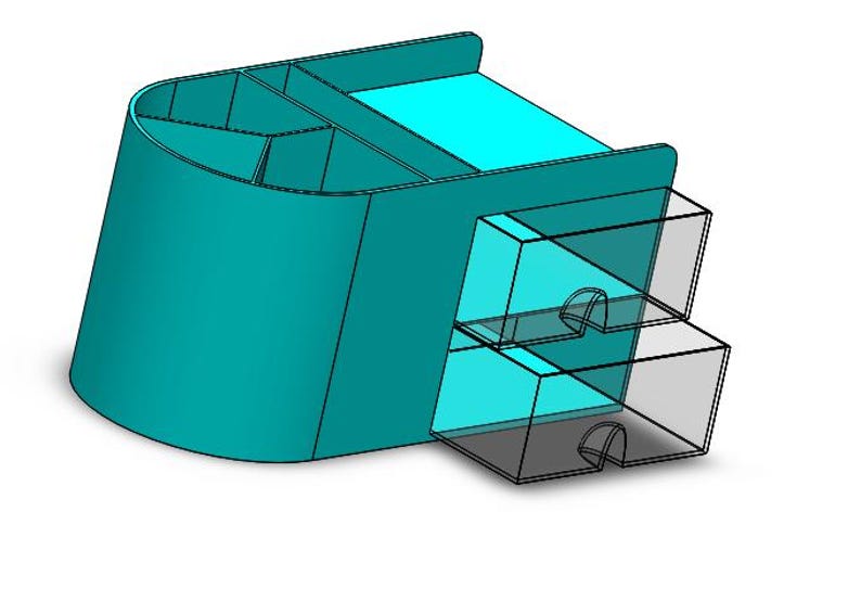 Desk Organizer STL File: 3D Print Model for Office, School (instant ...