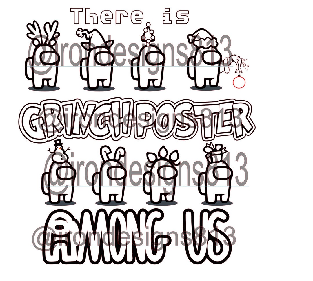 Among Us Grinch Sus Christmas COLORING Version DIGITAL PNG - Etsy