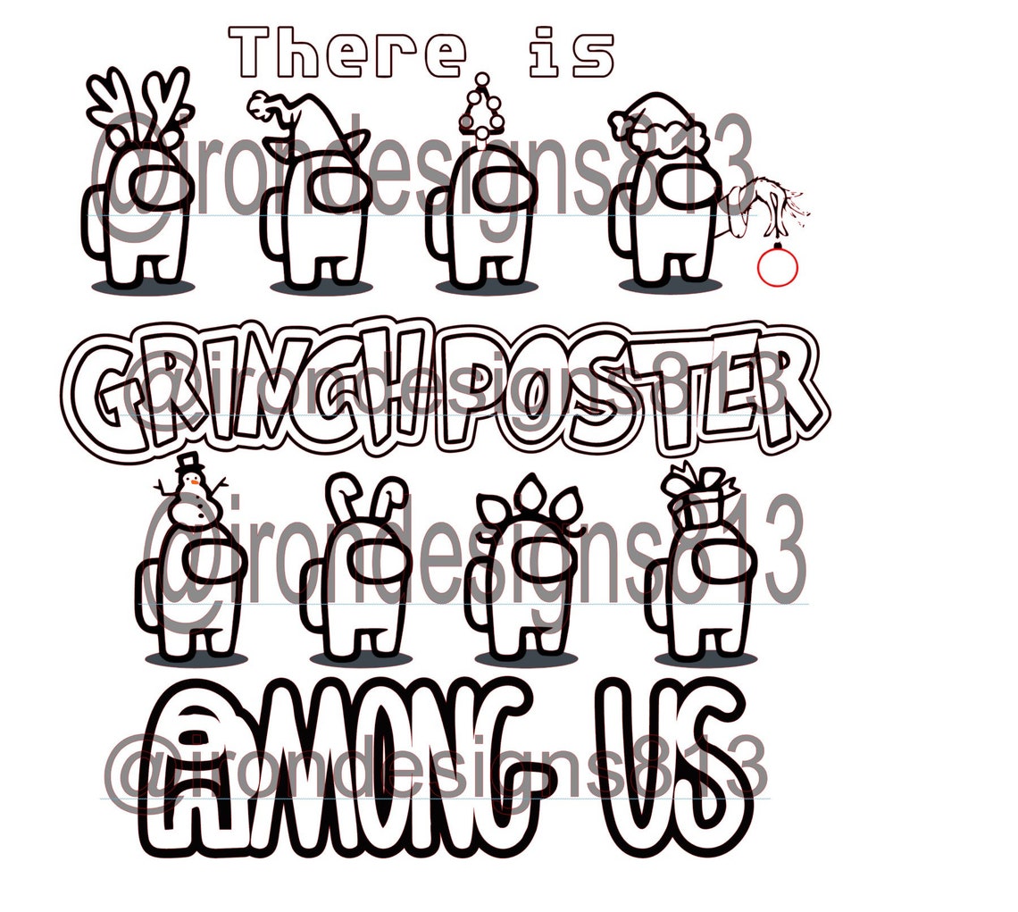 Among Us Grinch Sus Christmas COLORING Version DIGITAL PNG - Etsy