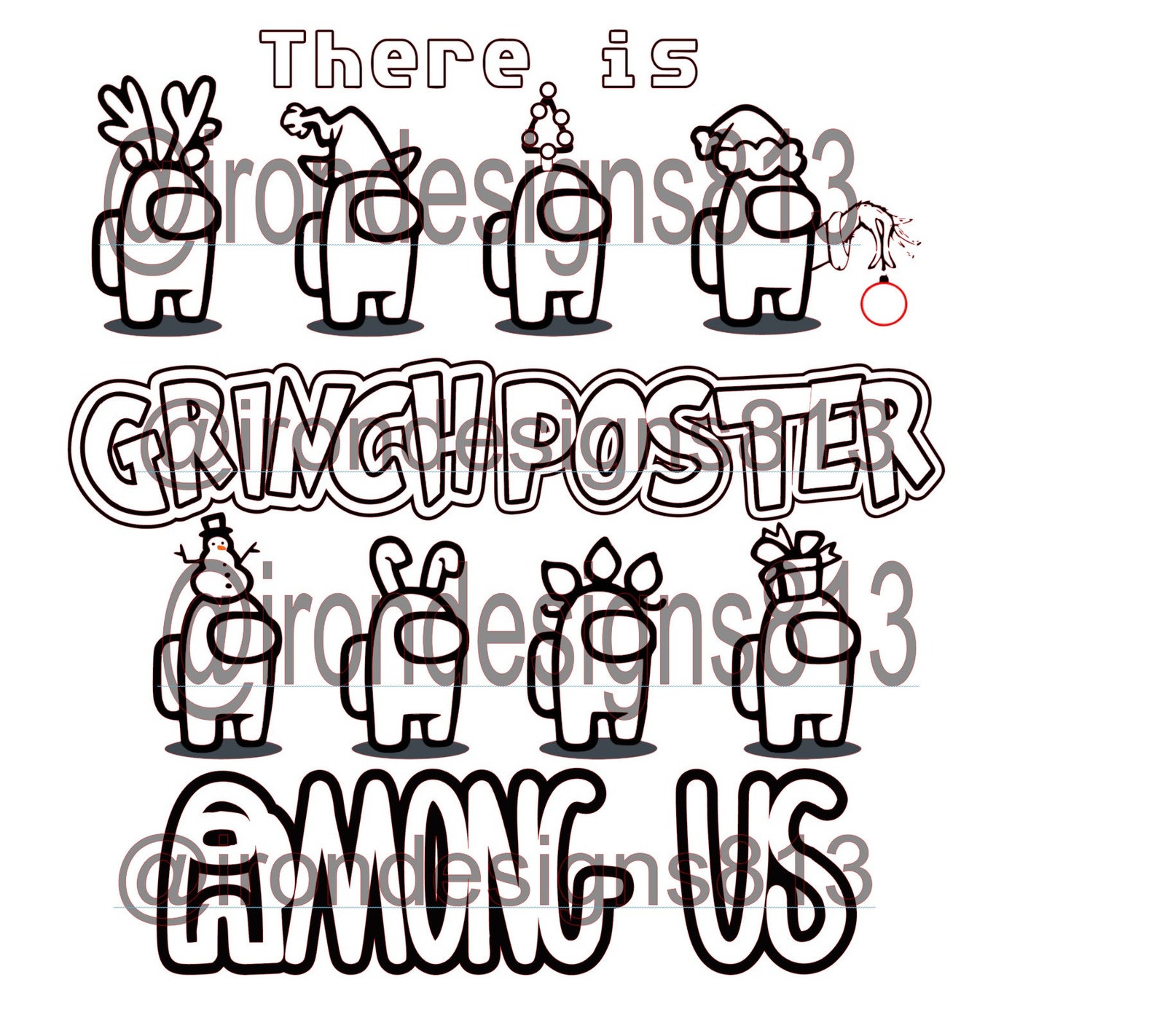 Among Us Grinch Sus Christmas COLORING Version DIGITAL PNG - Etsy