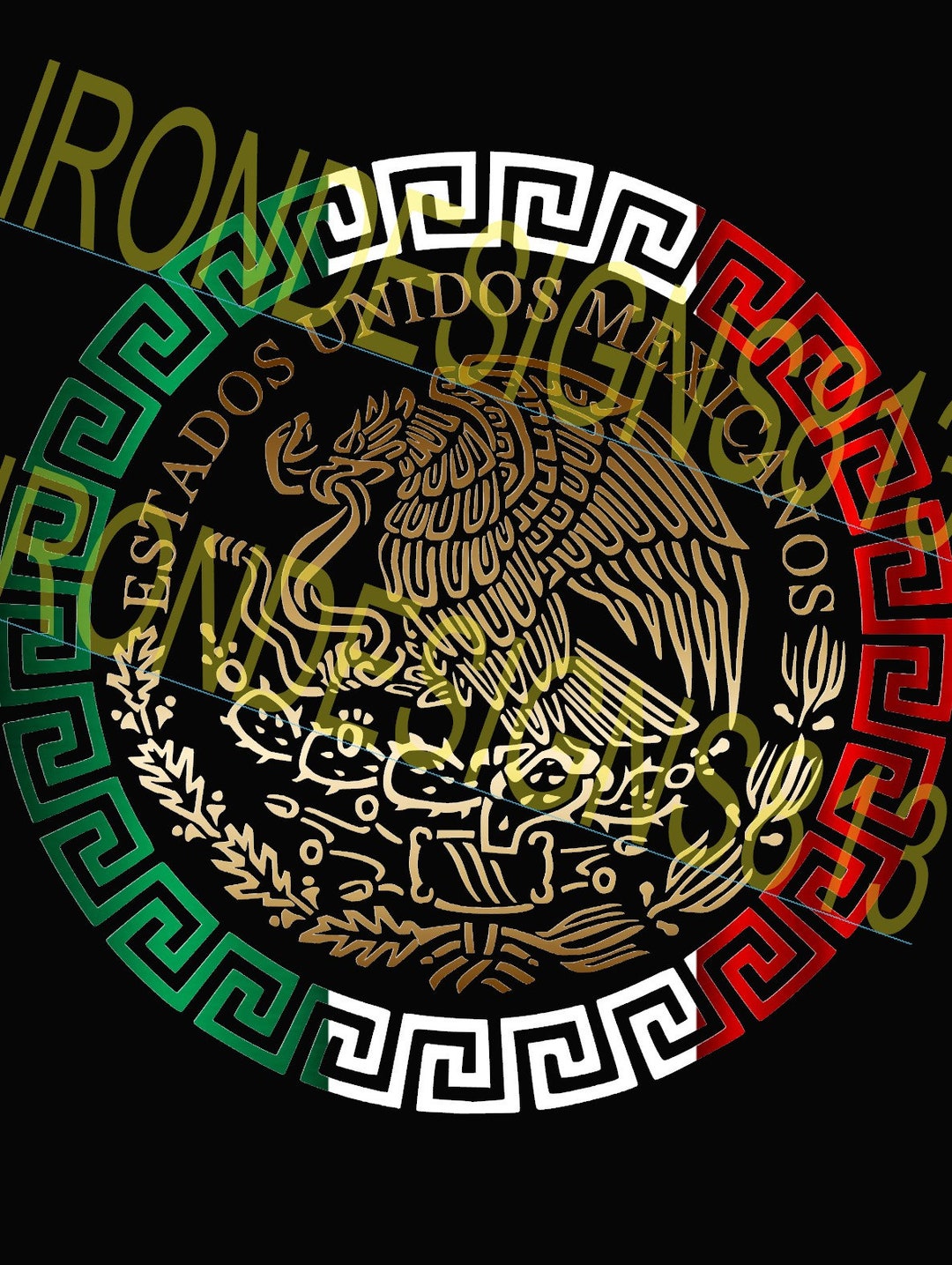 Mexican Logo With Metal Foil Look and Colors. - Etsy