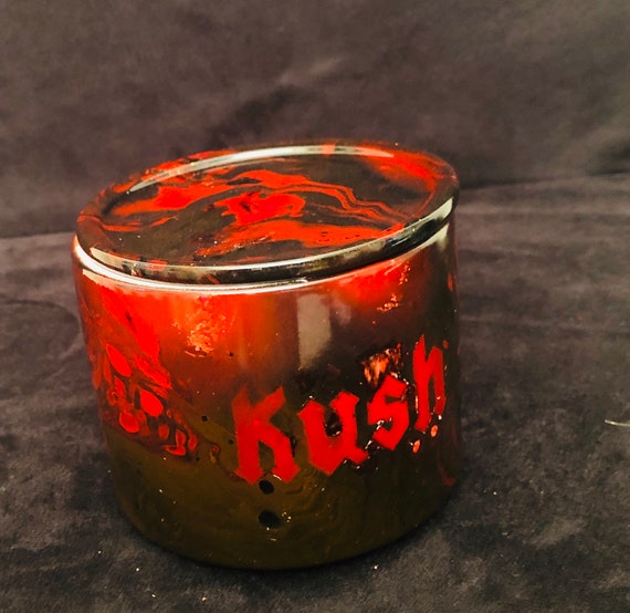 Kush Weed Pot red and Black Swirl Effect | Etsy