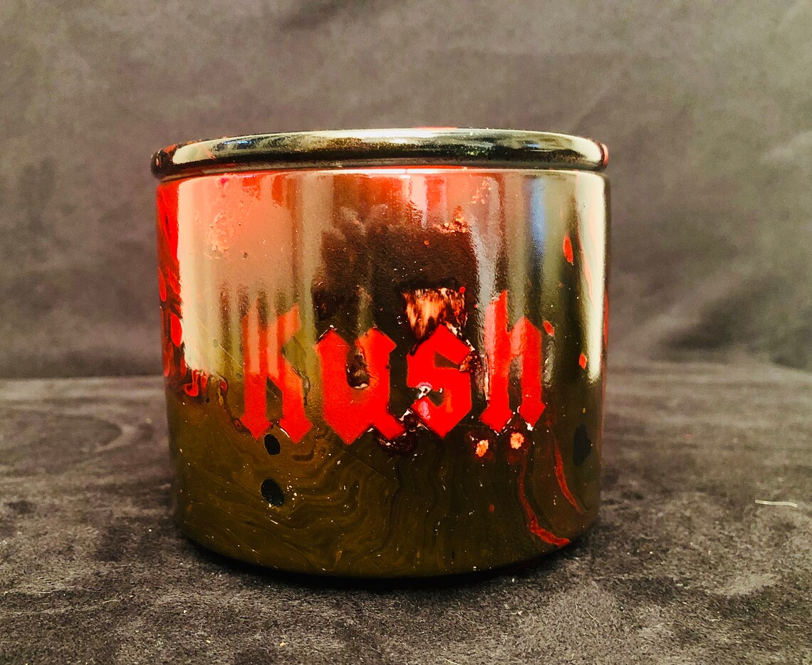 Kush Weed Pot red and Black Swirl Effect - Etsy