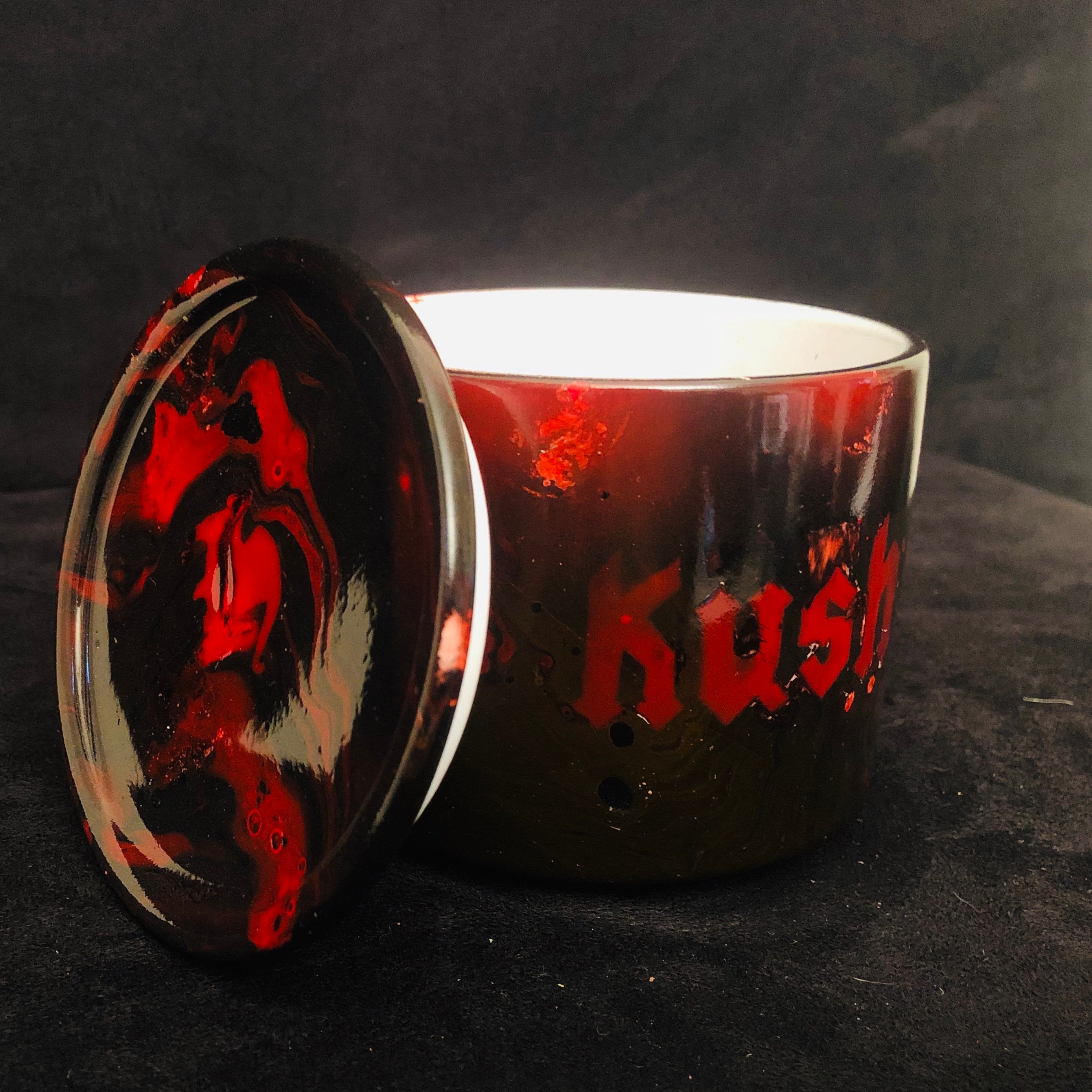 Kush Weed Pot red and Black Swirl Effect - Etsy