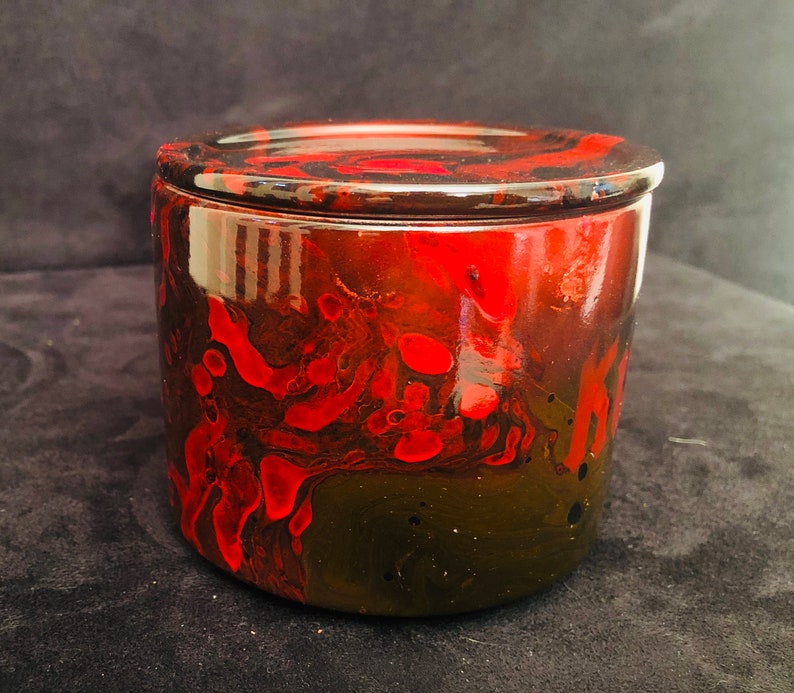 Kush Weed Pot red and Black Swirl Effect - Etsy