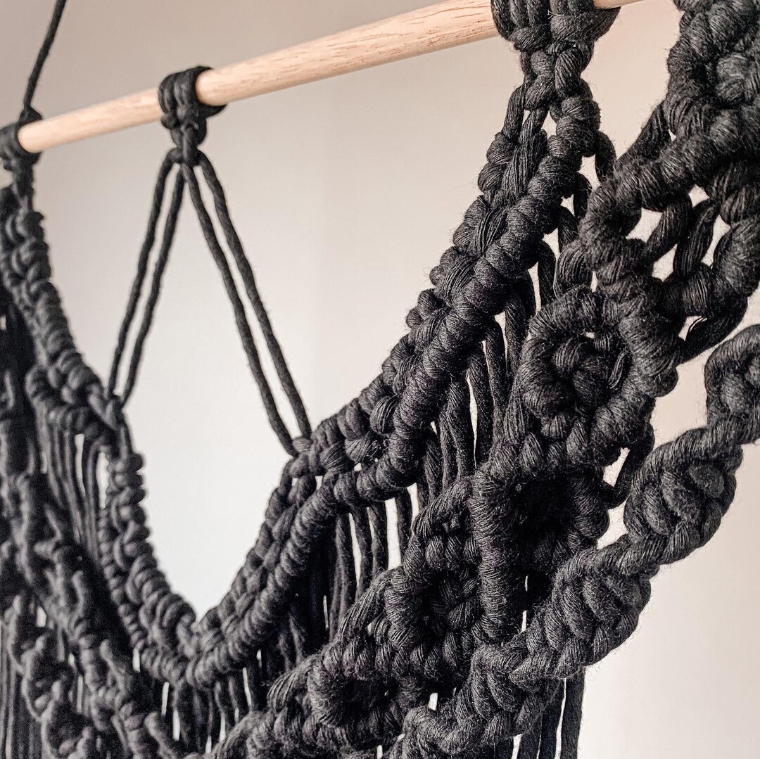 Eco-friendly Macramé wall hanging BLACK - Etsy.de