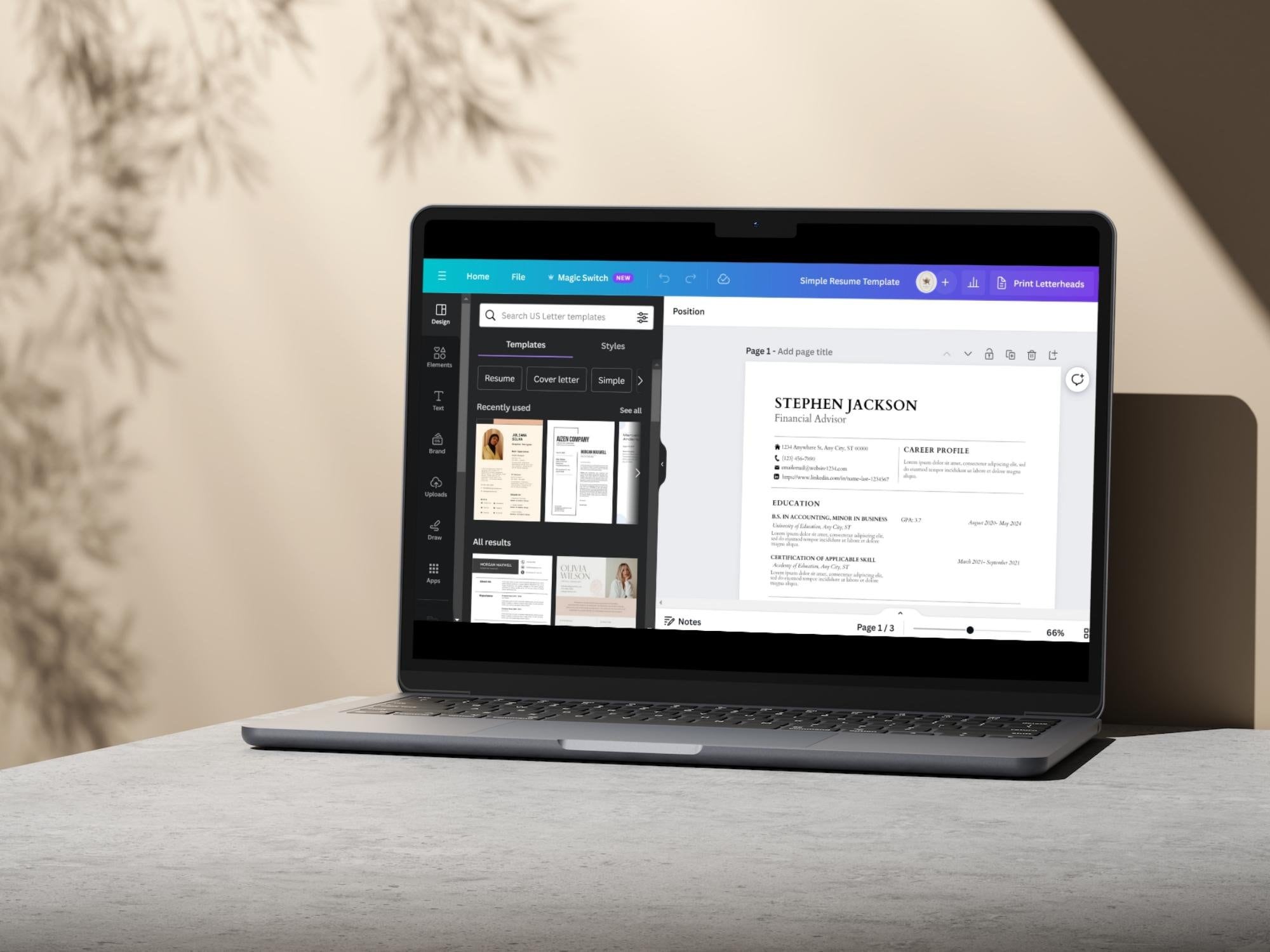 Simple Resume Template, College Resume Template, Professional Resume ...