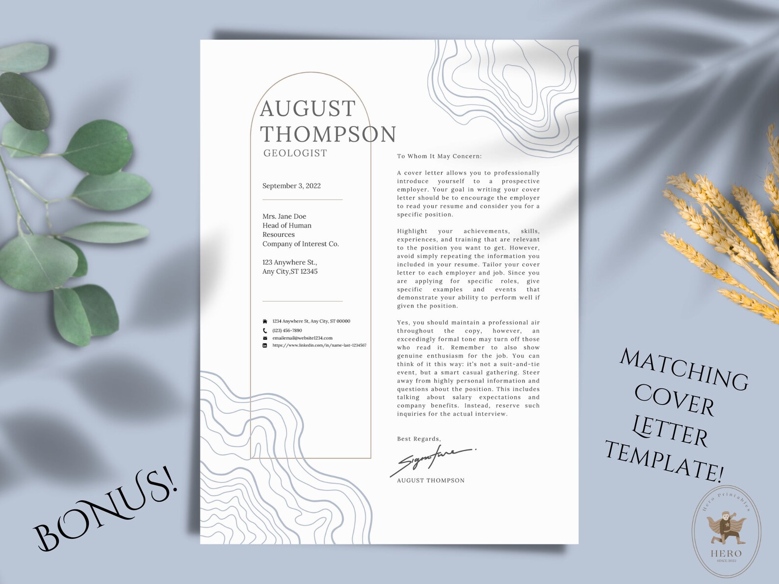 College Resume Template, Topography, Simple, Professional, CV Template ...