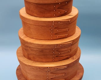 Set of Cherry Wood Shaker Boxes 5 Pcs. Box Sizes From 2 to 6. - Etsy