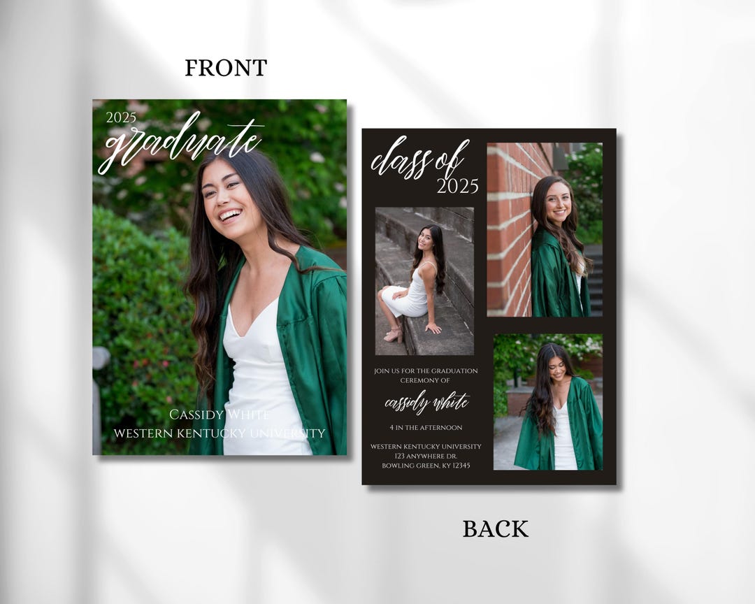 Modern Minimal Graduation Invitation Template - Etsy