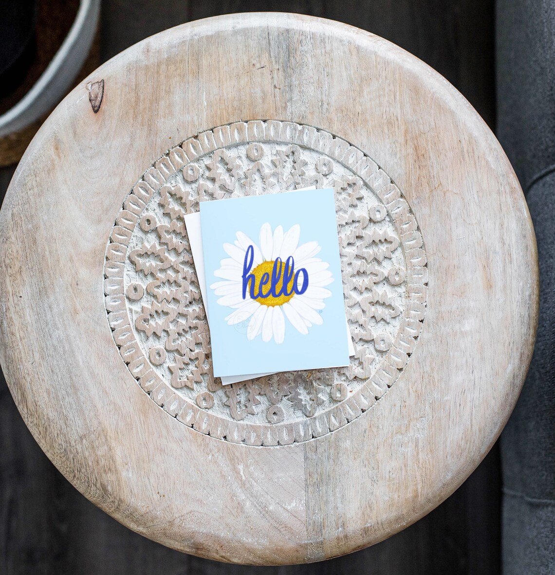 Hello Daisy Greeting Card Handmade Greeting Card Set | Etsy