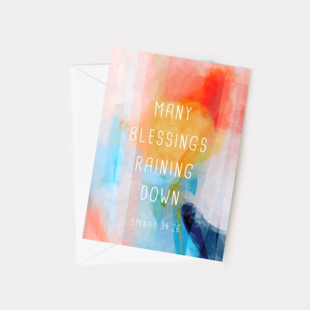 Many Blessings Raining Down Card - Etsy