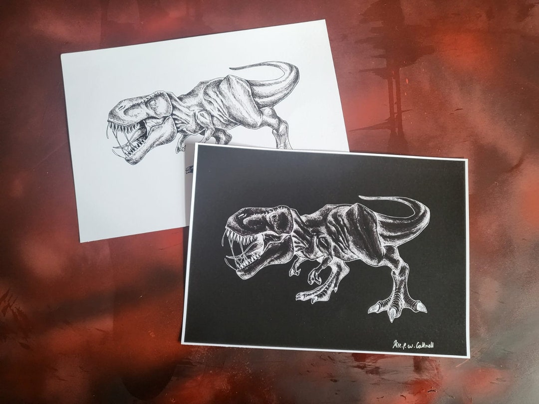 Tyrannosaurus Rex Comic Art A4 Print - Etsy Australia
