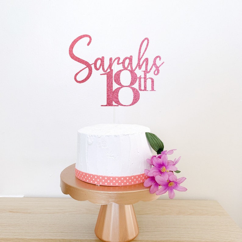 Custom Name And Age Birthday Cake Topper Happy Birthday Cake Etsy
