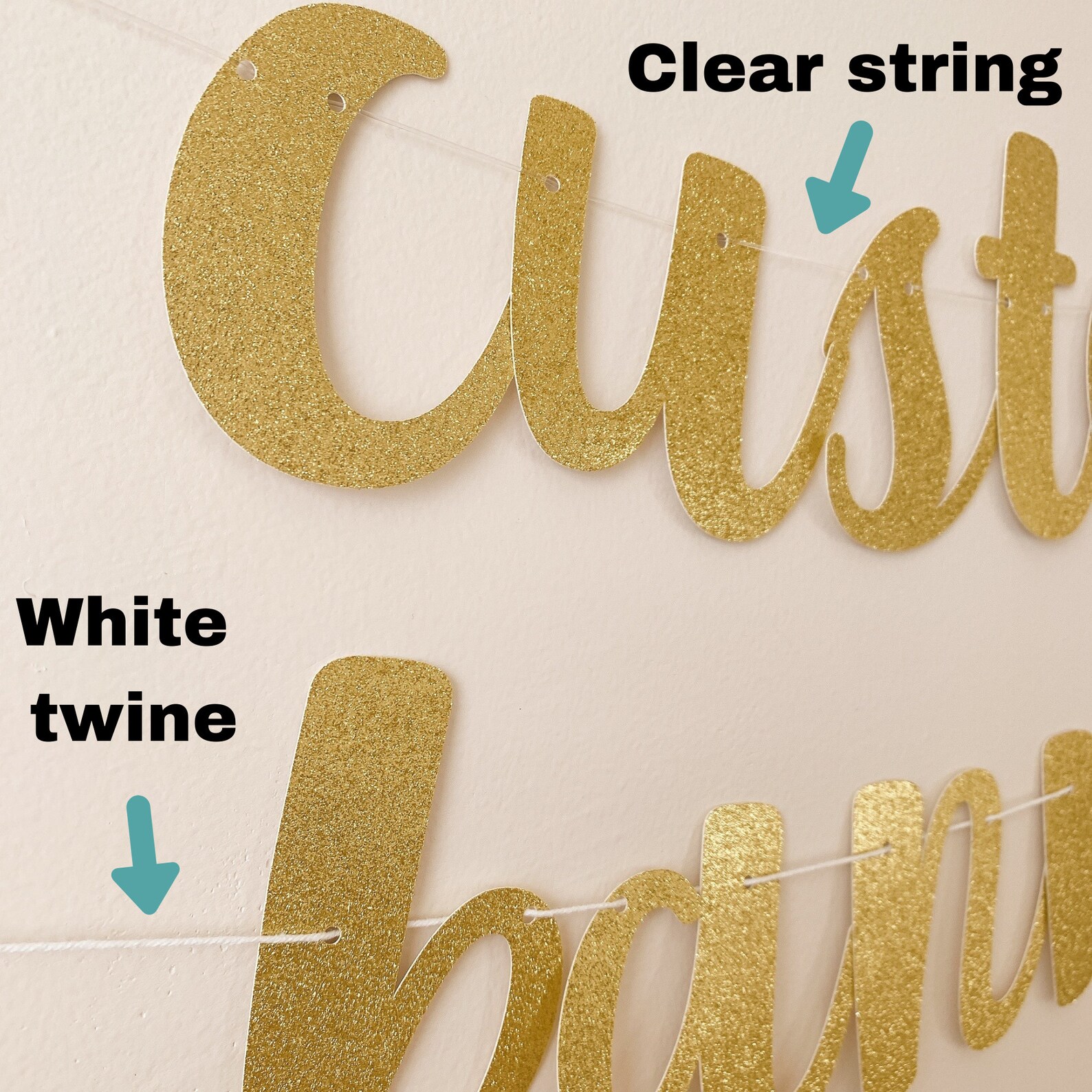 Custom Glitter Banner Cursive Script Banner Personalized - Etsy