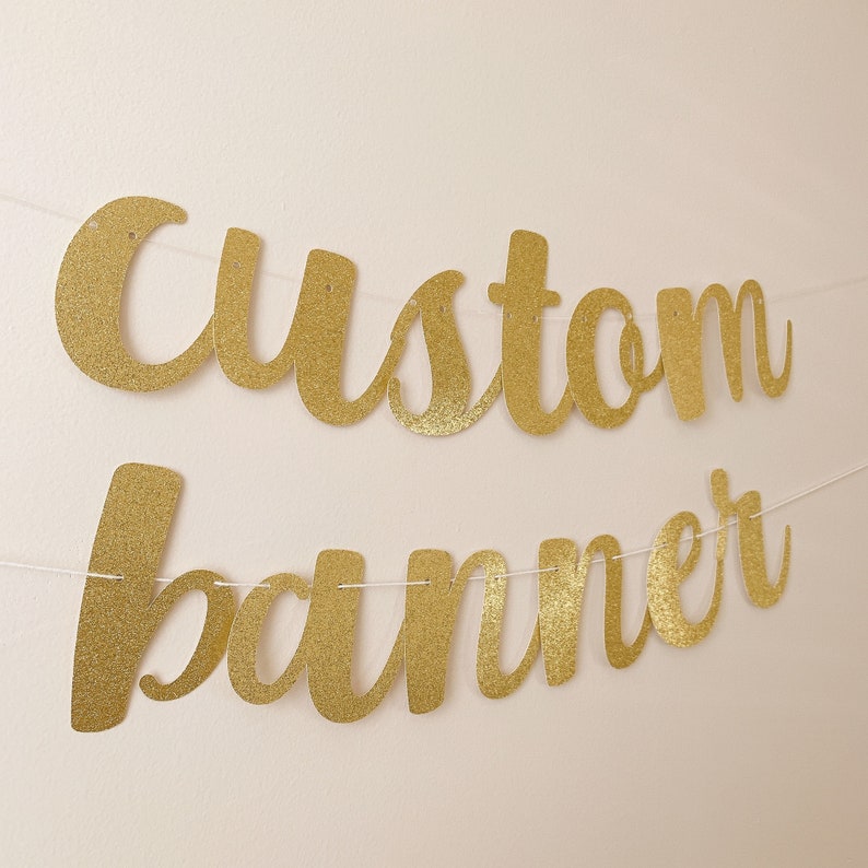 Custom Glitter Banner Cursive Script Banner Personalized - Etsy