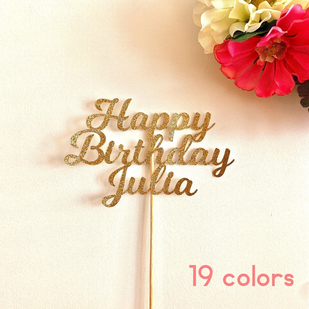 Custom Name Glitter Birthday Cake Topper, Personalized Name, Any Name ...