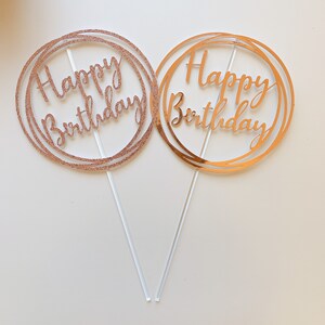 Happy Birthday Cake Topper Circle Cake Topper Birthday - Etsy