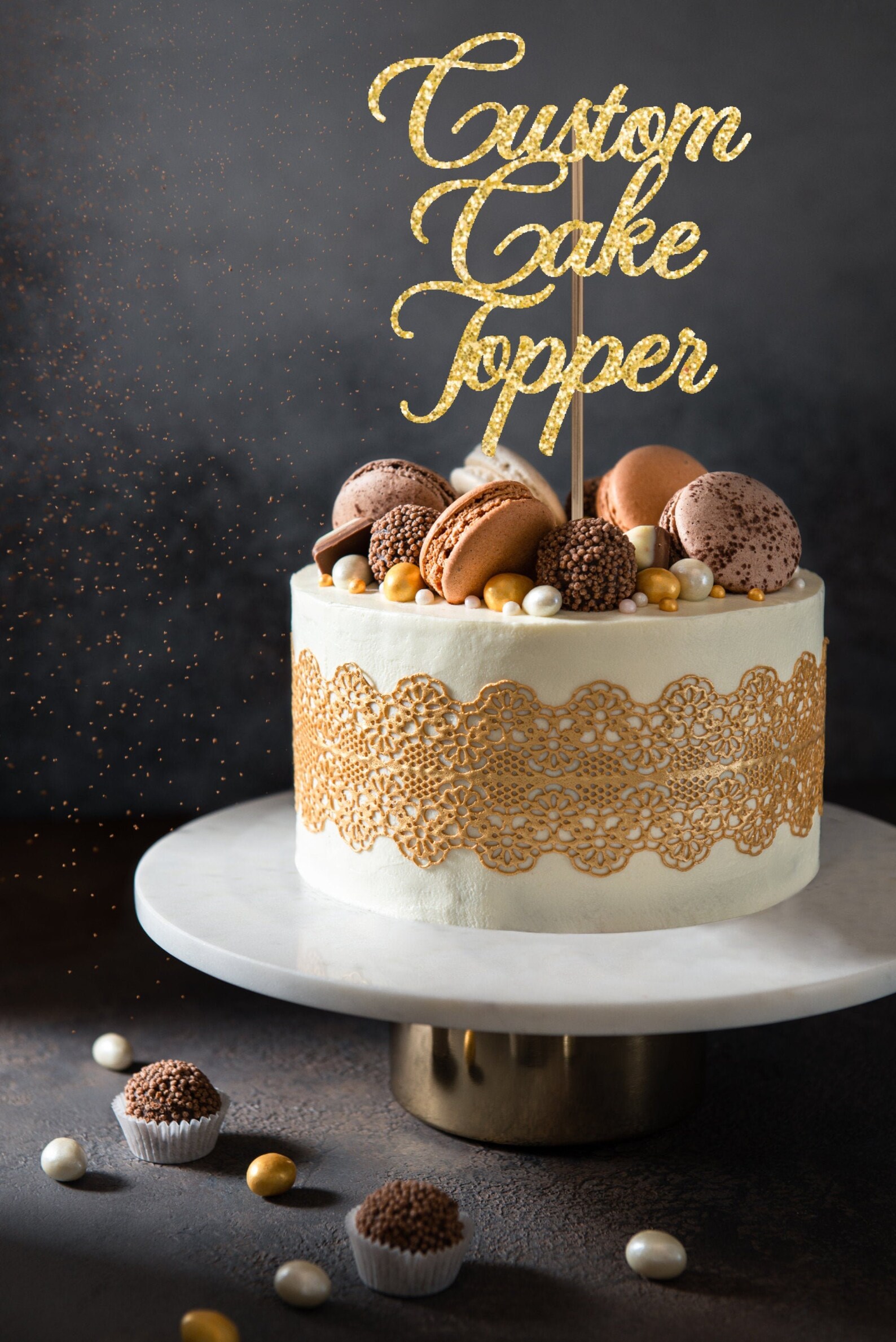 Elegant Font Custom Text Cake Topper Any Text Personalized - Etsy