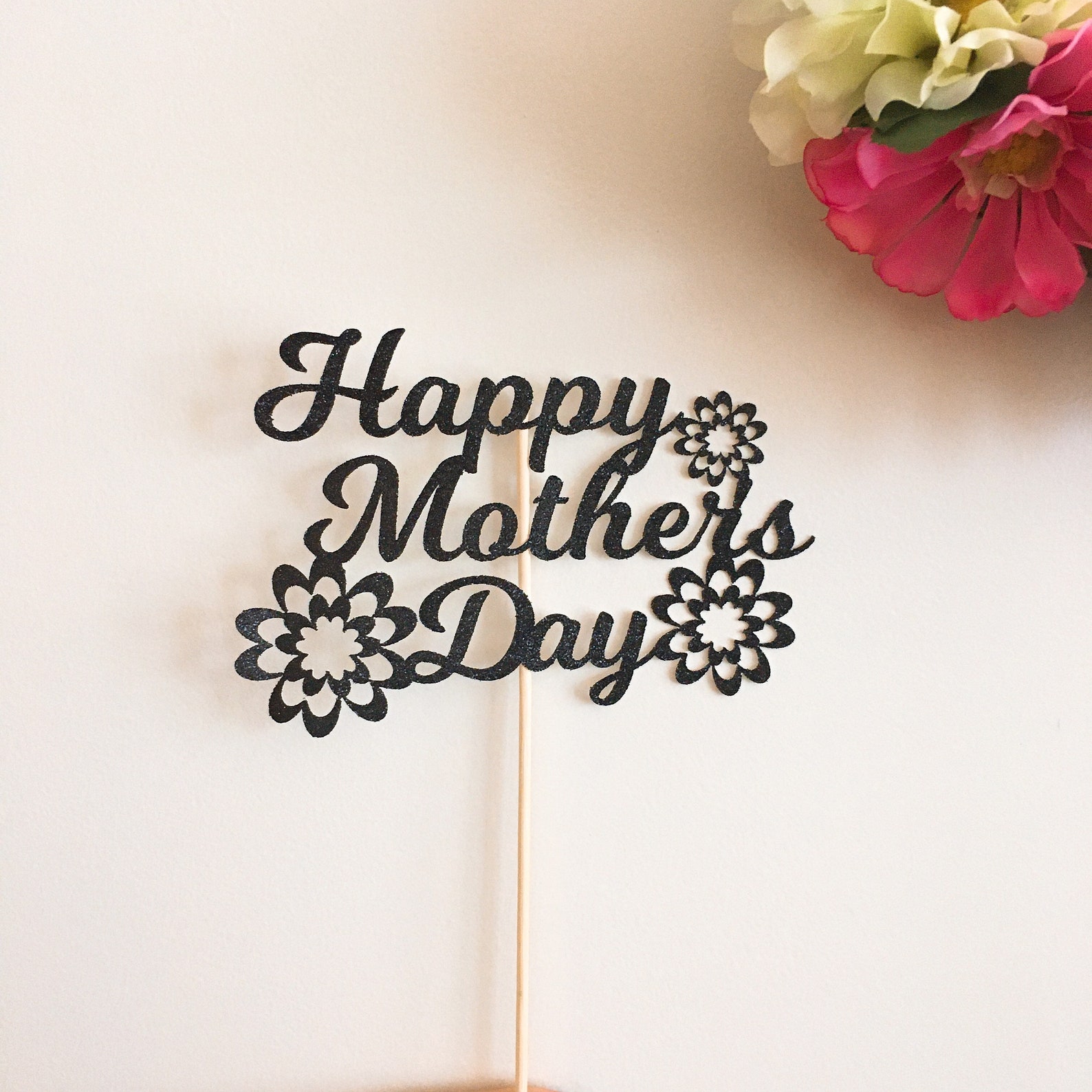 Glitter Mother's Day Cake Topper Happy Mother's Day - Etsy