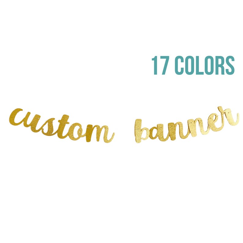Custom Glitter Banner Cursive Script Banner Personalized - Etsy