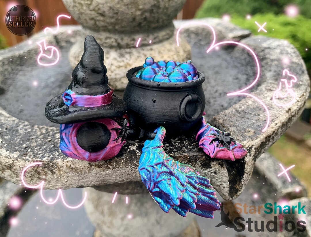 Articulated Halloween Witch Spooky Turtle Multicolor Customizable Cute ...