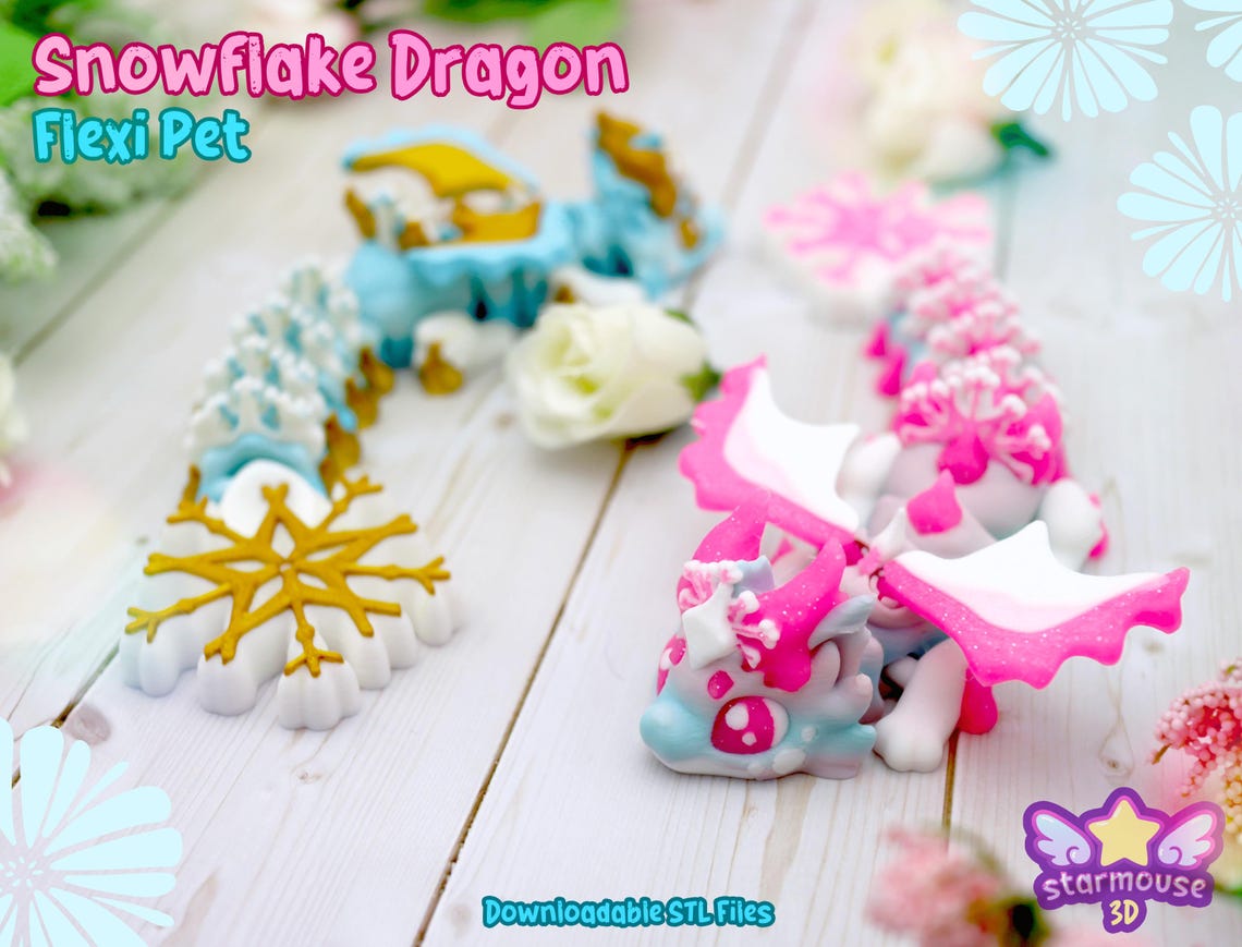 Snowflake Dragon Flexi STL FILE ONLY - Etsy