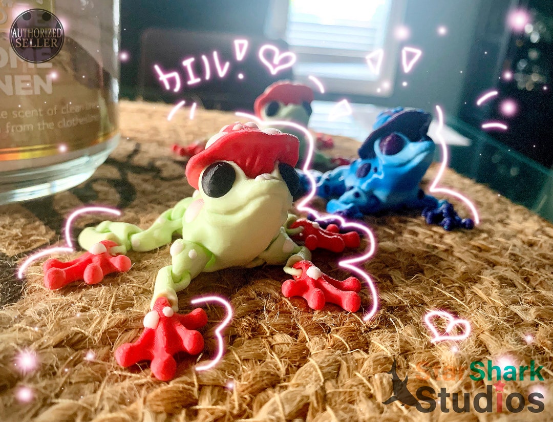 Articulated Mushroom Tree Frogs Multicolor Customizable Cute DND Forest ...