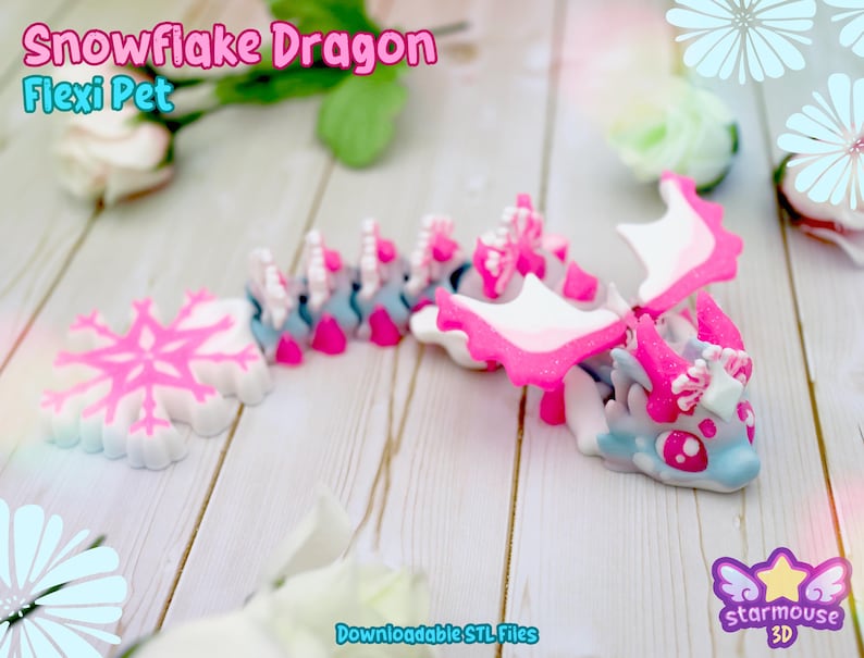 Snowflake Dragon Flexi STL FILE ONLY - Etsy