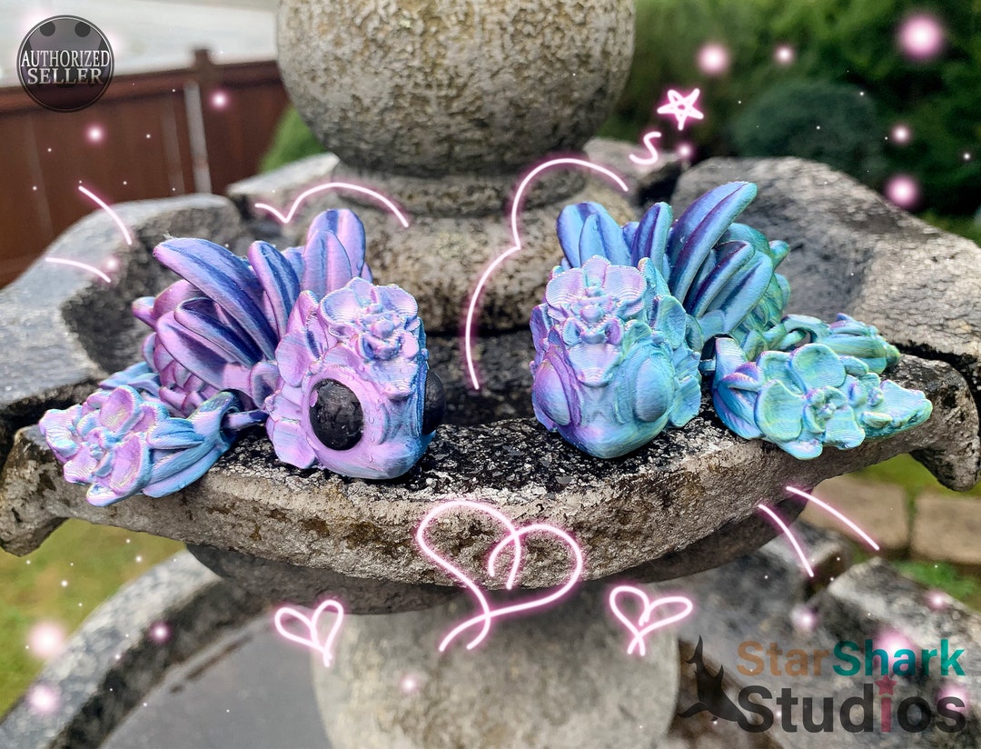 Articulated Orchid Flower Turtle Multicolor Customizable Cute DND ...