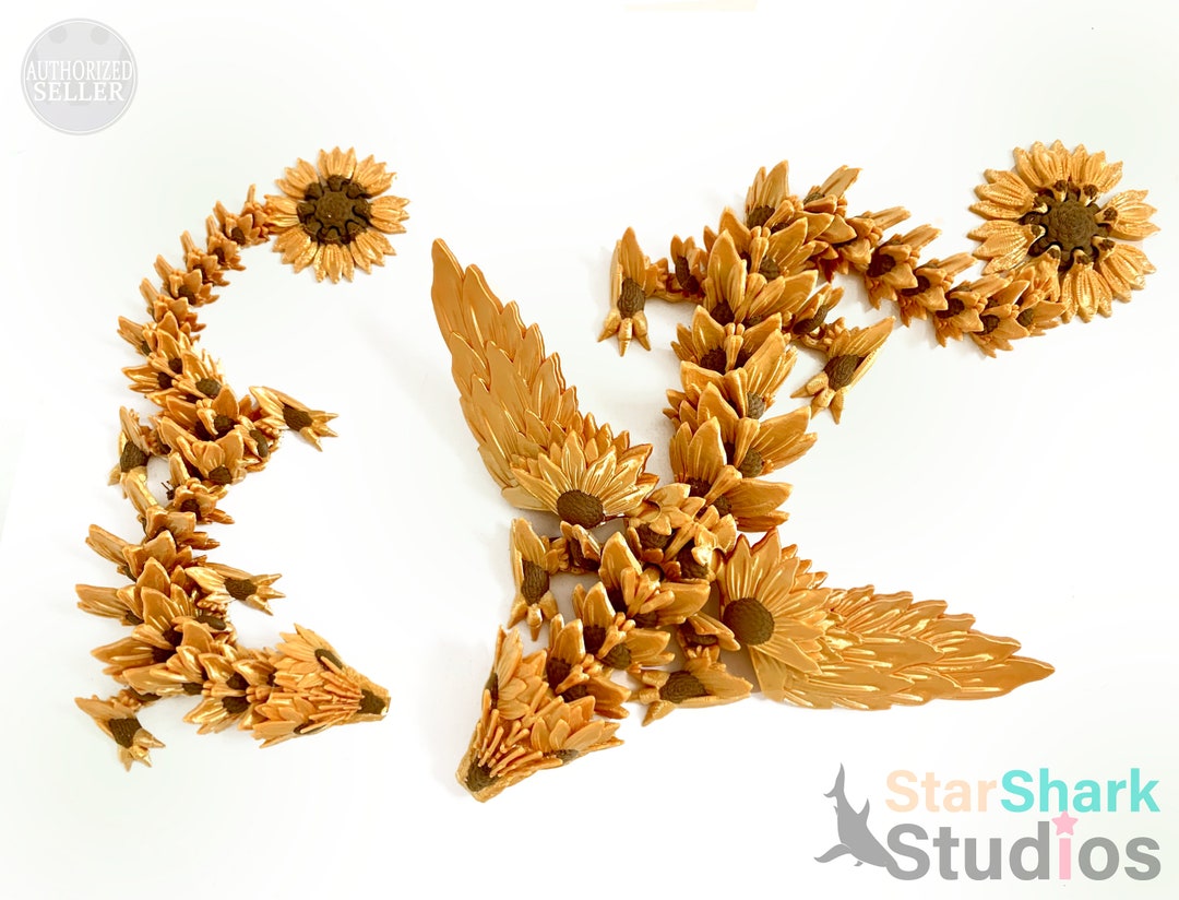 Two-toned Customizable Golden Sunflower Dragon Articulated/flexible ...