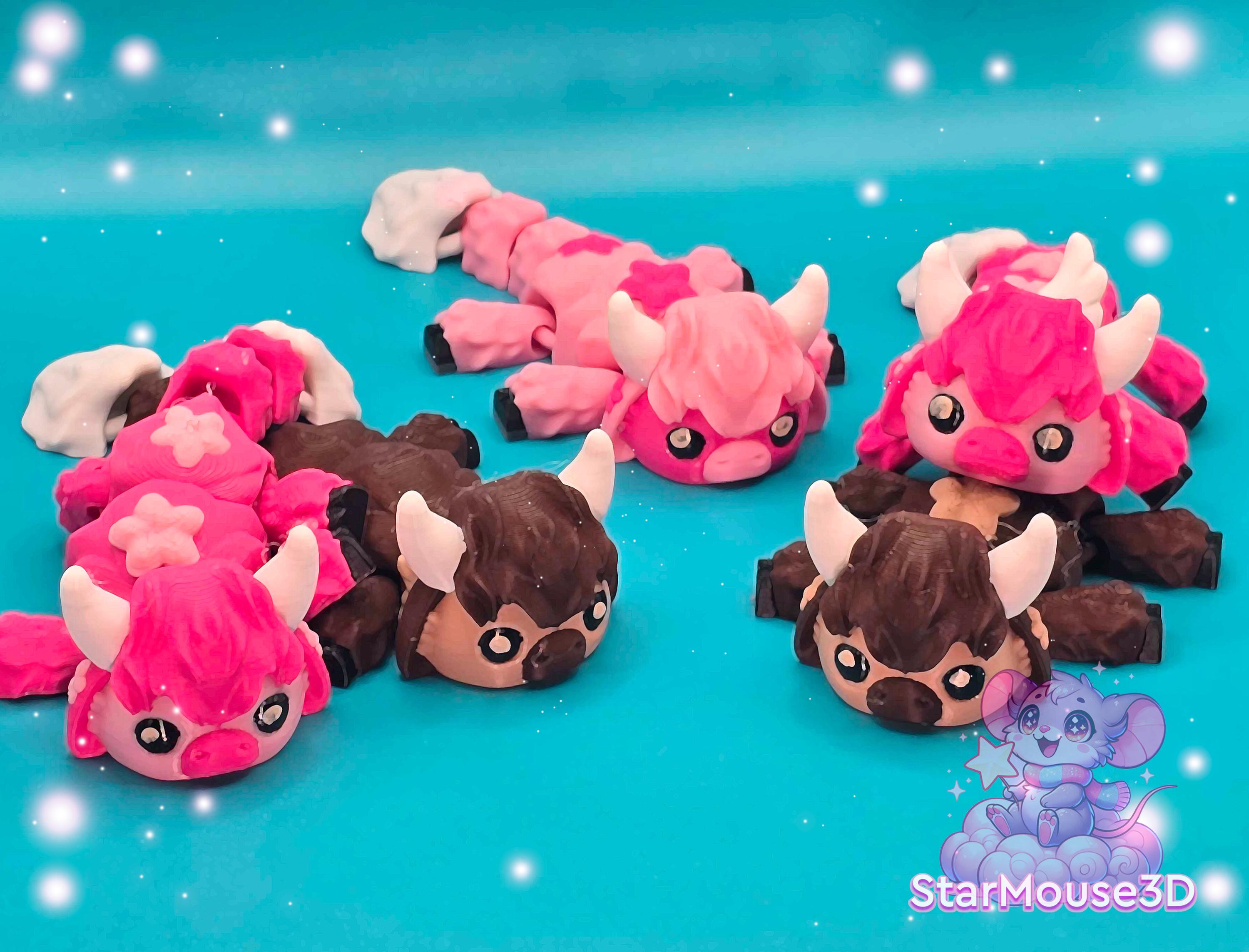 Blossom Highland Cow Flexis STL File Only - Etsy