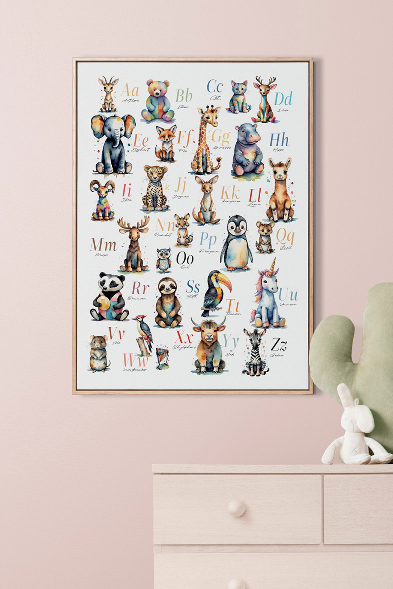 Animal Alphabet Wall Art Instant Download Alphabet Art Print for ...