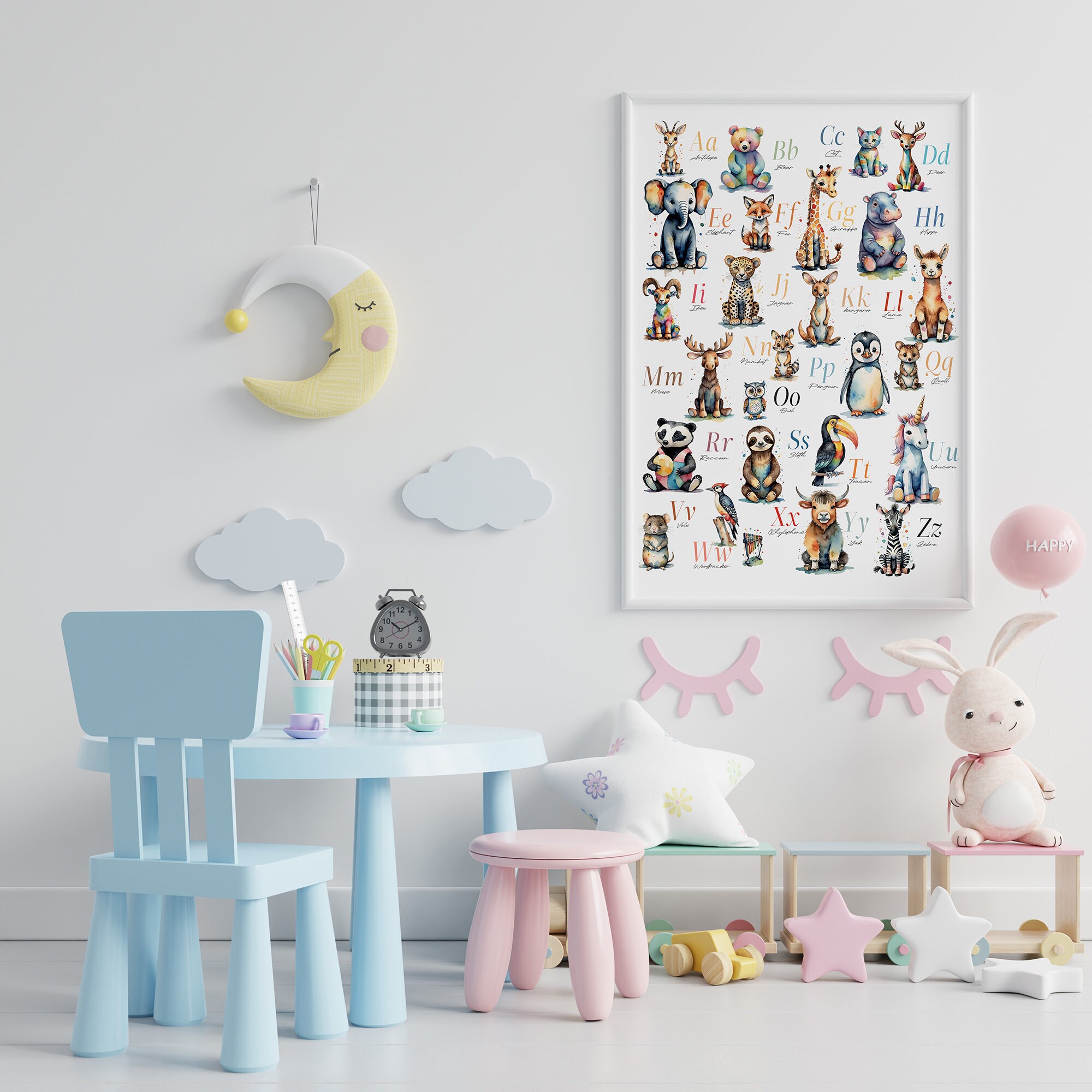 Animal Alphabet Wall Art Instant Download Alphabet Art Print for ...