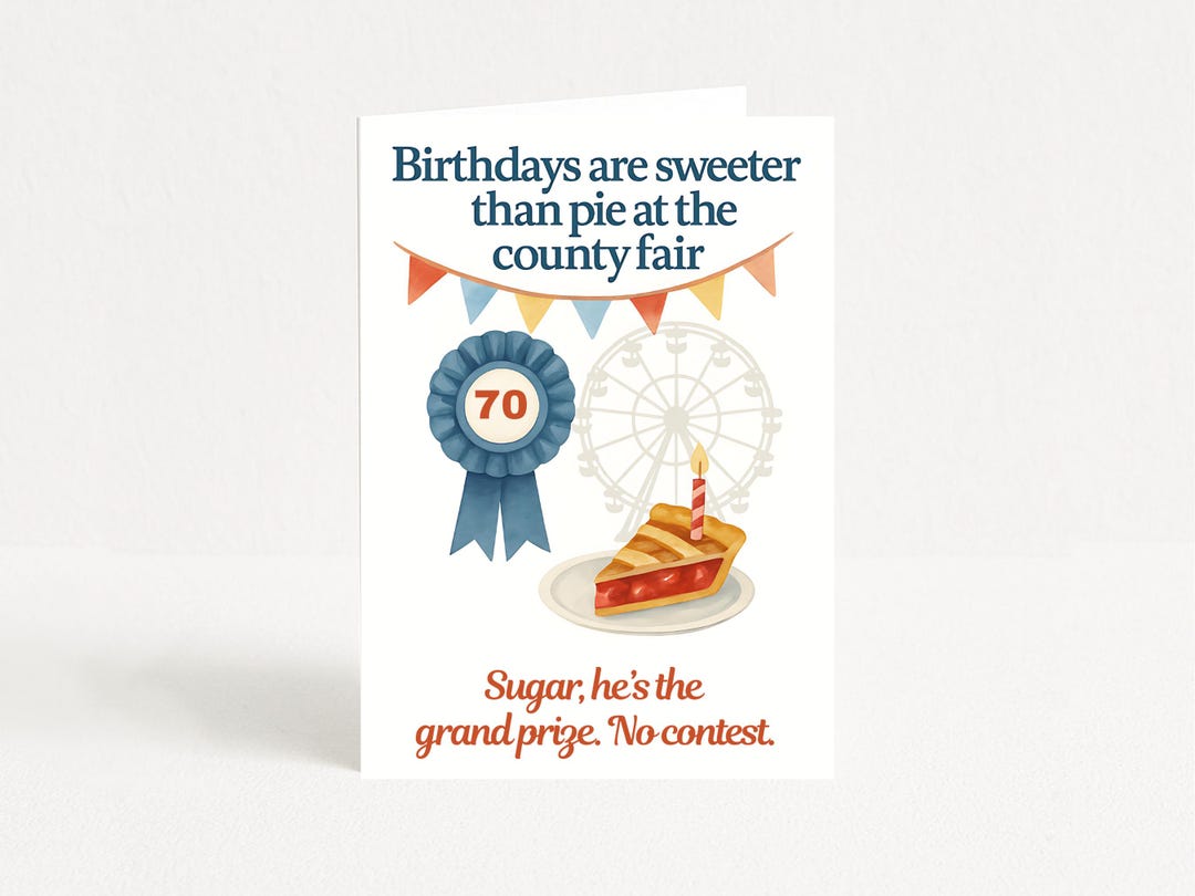 County Fair 70th Birthday Card — Funny Southern Milestone Card Him - Etsy