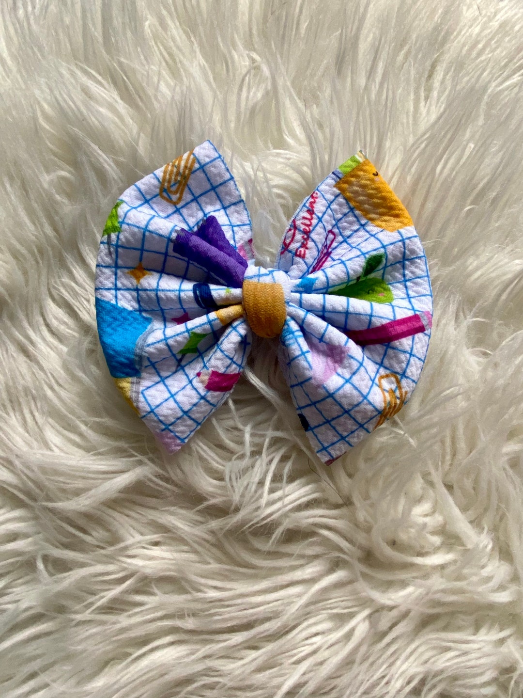Back to School Hair Clips, Hair Accessories, Hair Bows L Bullet Fabric ...