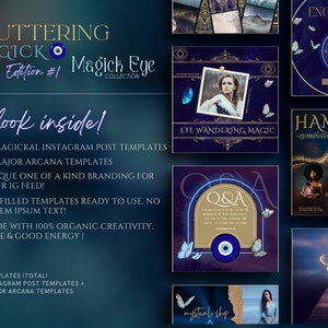 Spiritual Instagram Template Bundle, Evil Eye Posts, Magick Third Eye ...