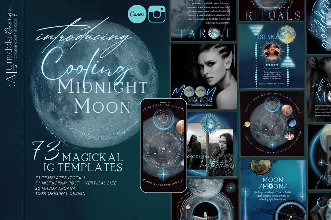 Spiritual Instagram Post Templates, Celestial Canva Templates, Magical ...