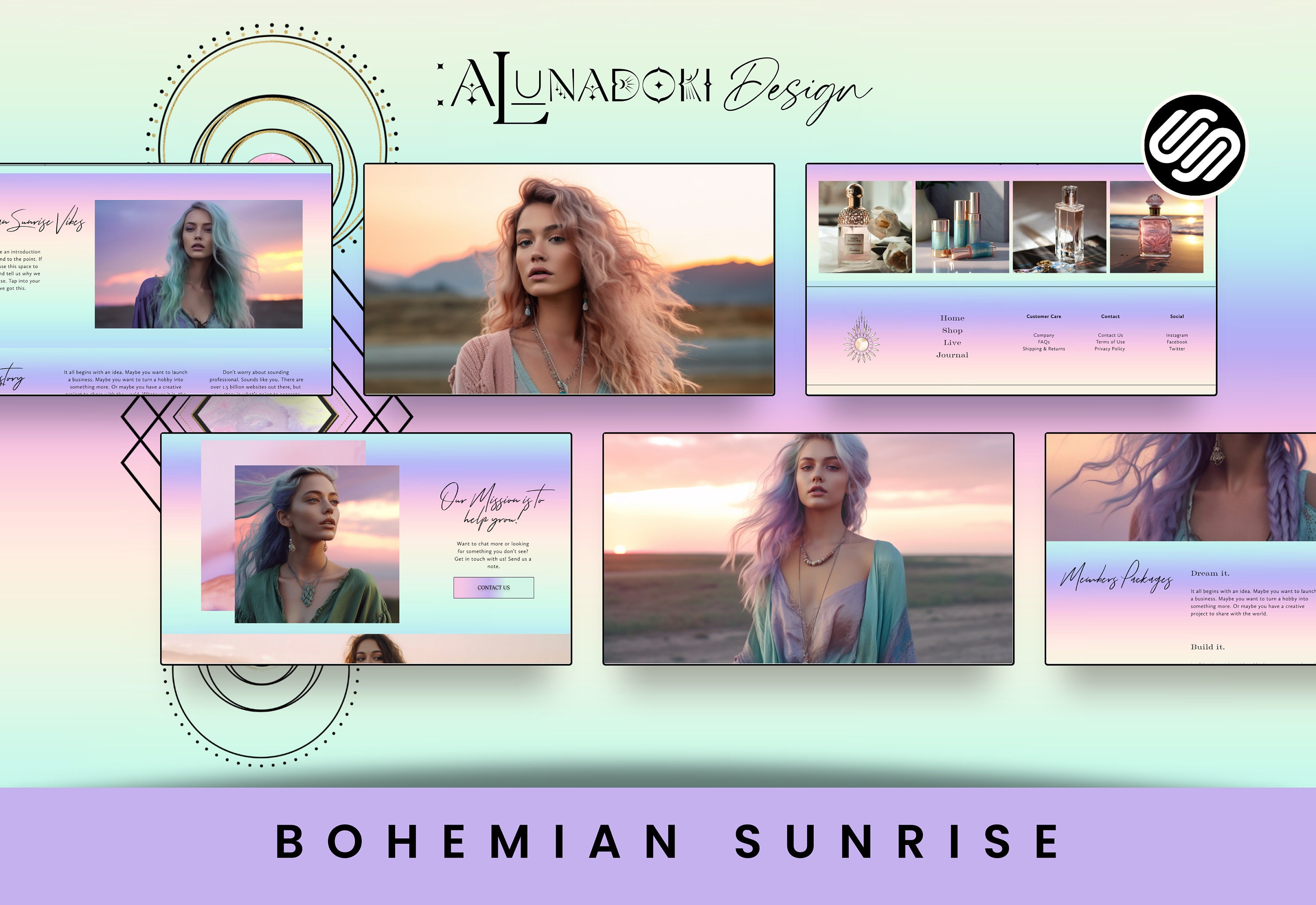 Pastel Gradient Squarespace Website Template: Wellness & Life Coach ...