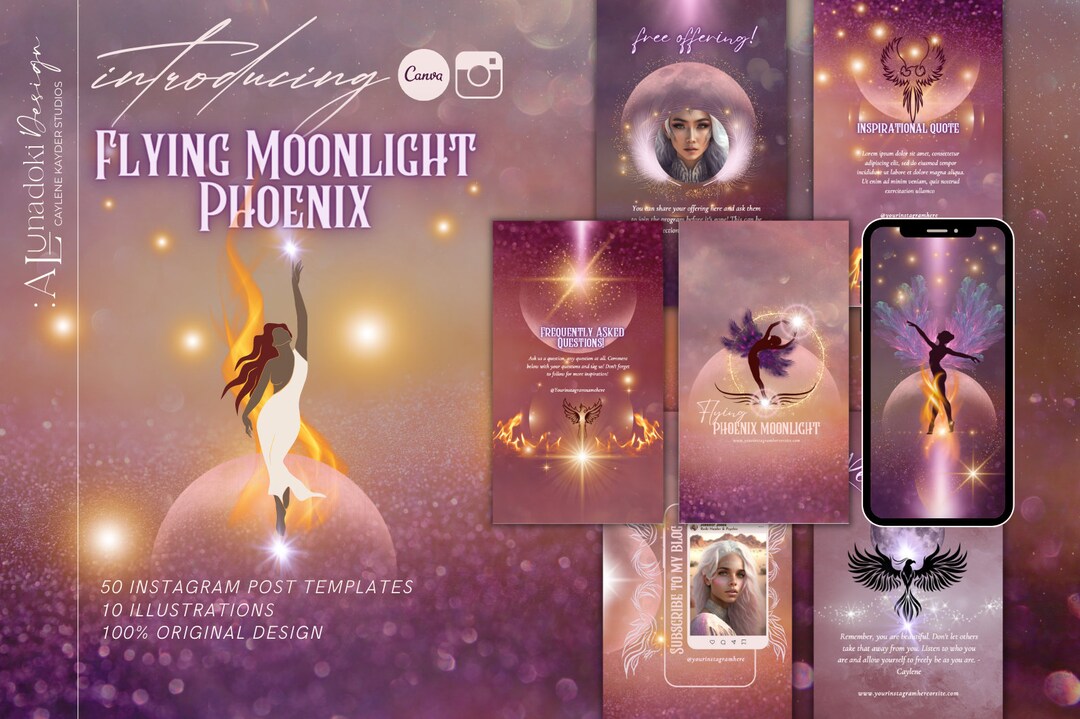 Cosmic Instagram Story Templates, Phoenix Canva Stories, Spiritual ...