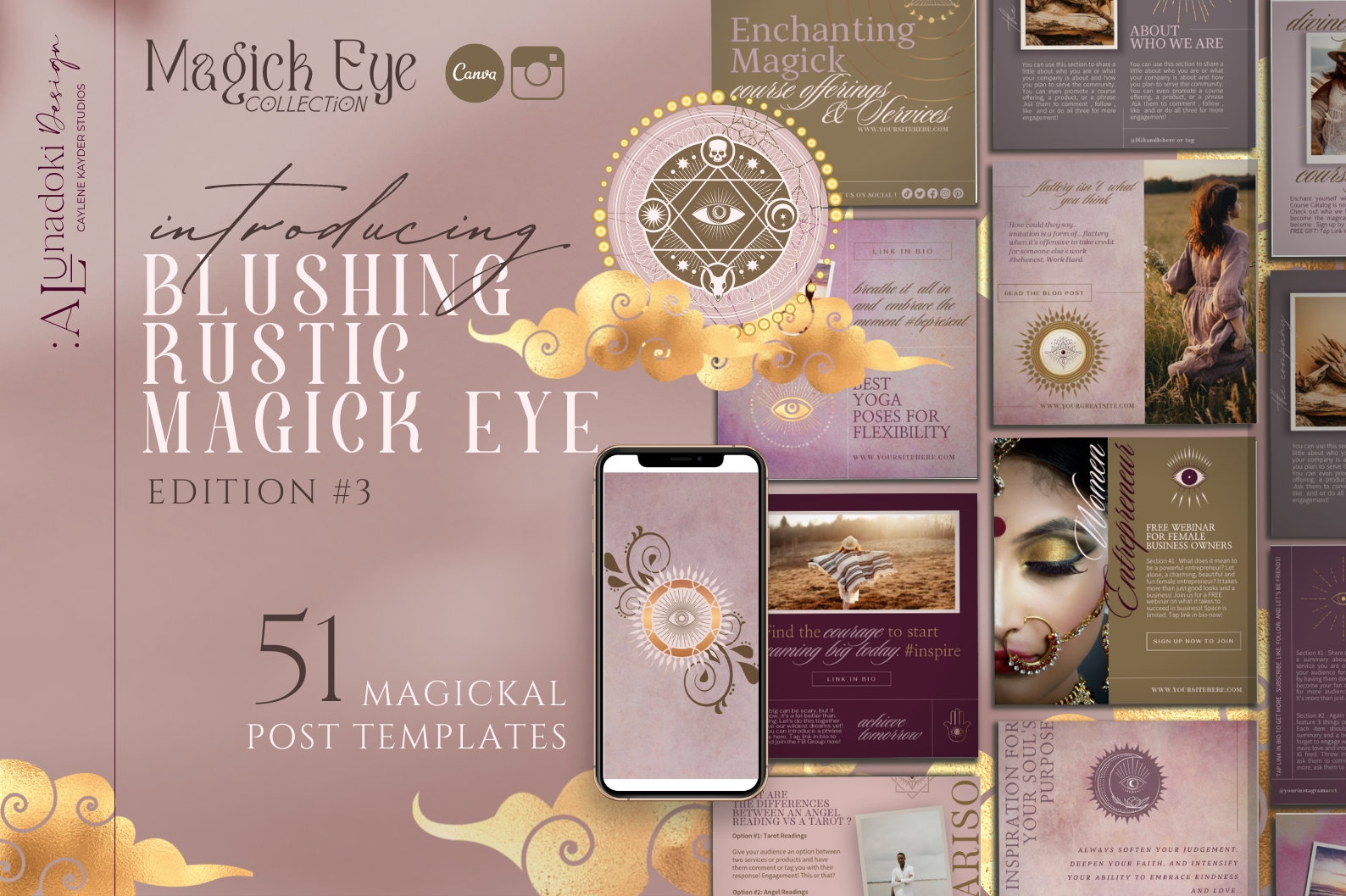 Magical Instagram Templates Evil Eye IG Post Template - Etsy