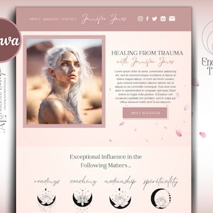 Spiritual Website Template: Lotus Moon Theme (canva) - Etsy