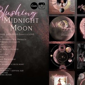 Unique Spiritual Moon Phases Instagram Post Templates, Editable ...